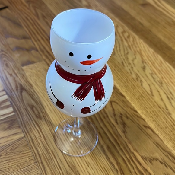 Dining | New Hand Painted Snowman Shaped Wine Glasses | Poshmark